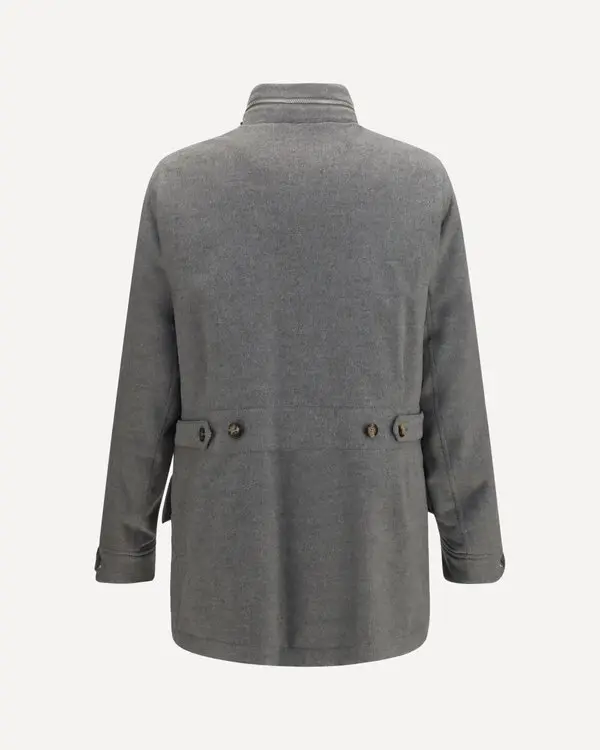 Brunello Cucinelli Cashmere Jacket With Zip And Buttons