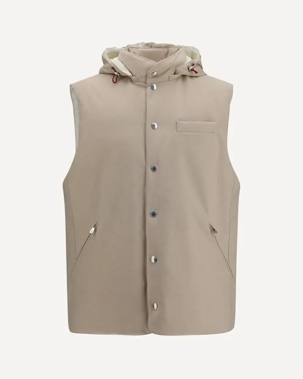 Brunello Cucinelli Wool Down Vest - Beige