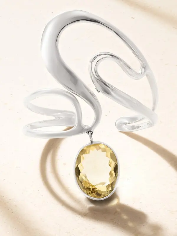 Juju Vera Sterling And Citrine Cuff - Silver