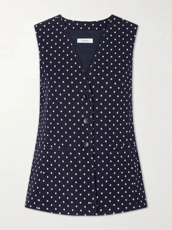 Max Mara Polka Dot Woven Waistcoat