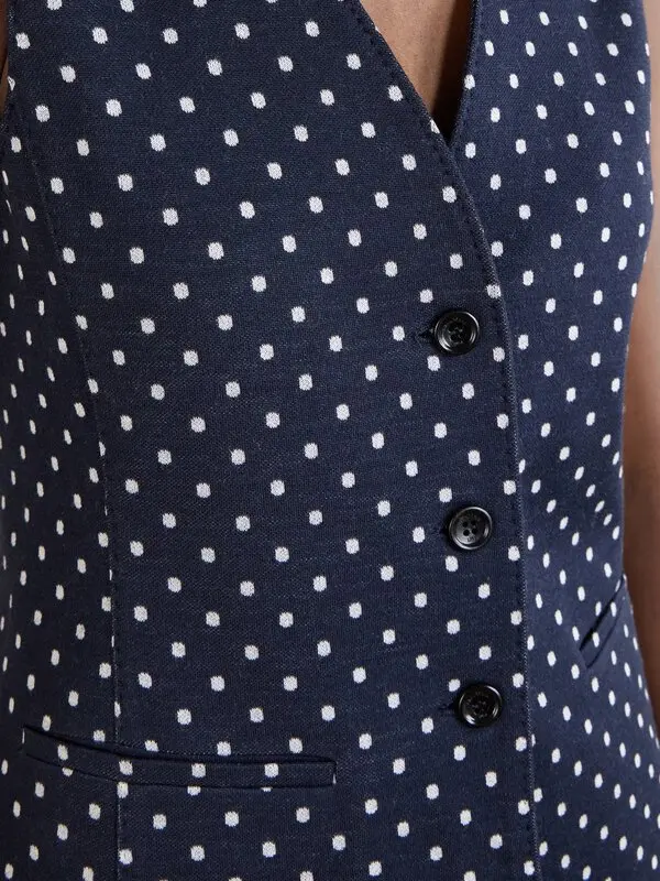 Max Mara Polka Dot Woven Waistcoat