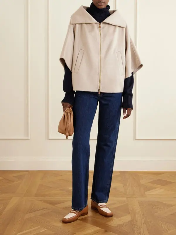Max Mara Draped Cashmere Short Coat