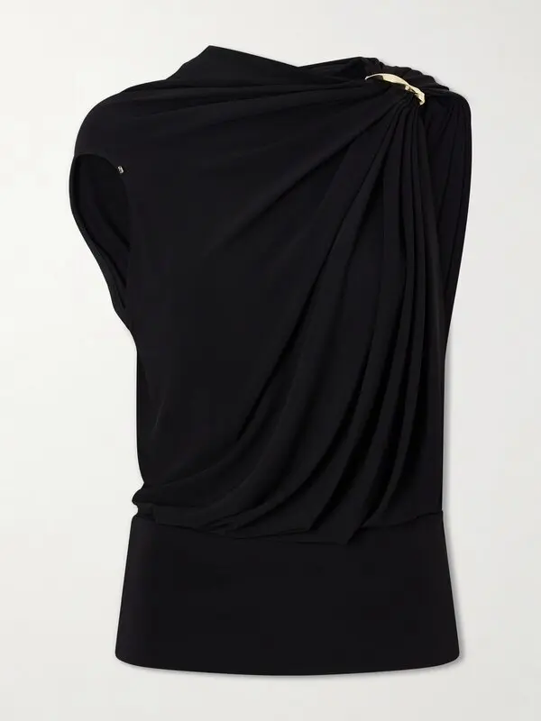 Sportmax Lacuna Embellished Jersey Blouse - Black