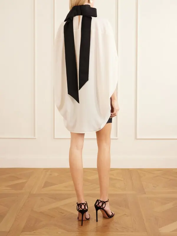 LANVIN Crepe Halterneck Blouse With Bow Detail