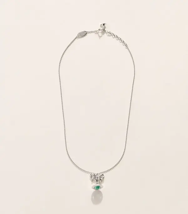 VIVIENNE WESTWOOD Octavie Pendant Necklace With Embellished Bow And Orb Motif