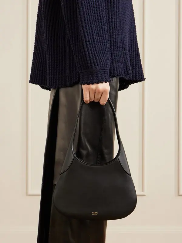 Khaite Joan Small Leather Shoulder Bag - Black