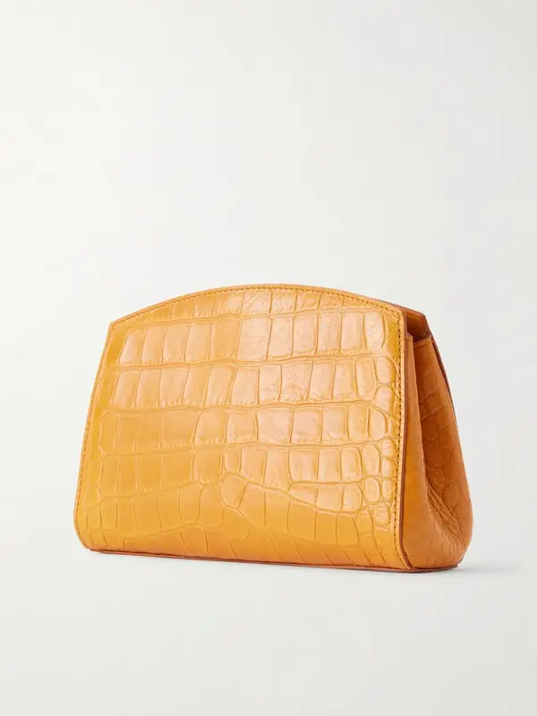 LIFFNER Pushlock Croc-effect Leather Clutch - Orange