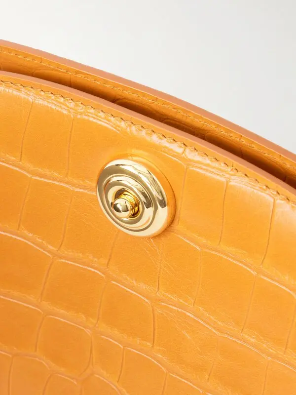 LIFFNER Pushlock Croc-effect Leather Clutch - Orange