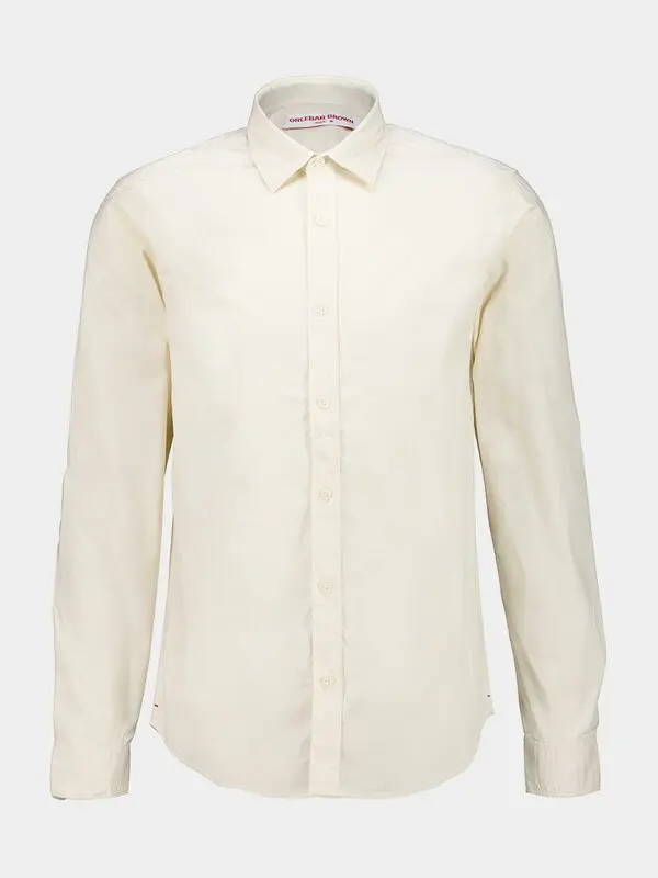 Orlebar Brown Latte Giles Cotton Poplin Shirt - Beige
