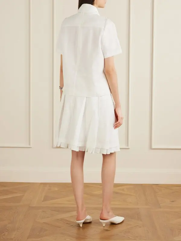 SHUSHU/TONG Bow-detailed Linen Blouse