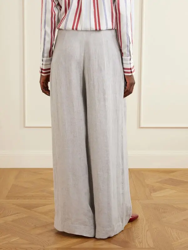 TWP Pleated Wide-leg Hemp Pants