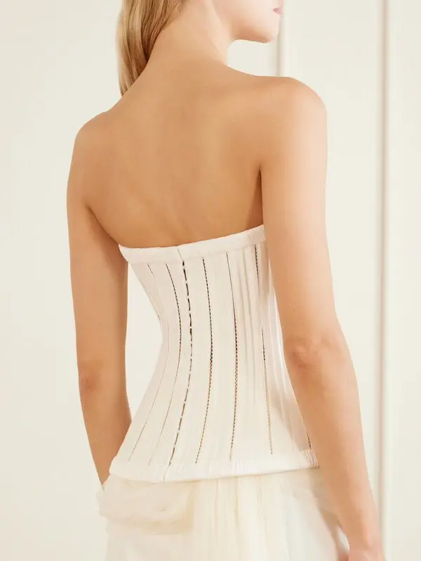 DANIELLE FRANKEL Ivy' Cotton-blend Twill Bustier Top