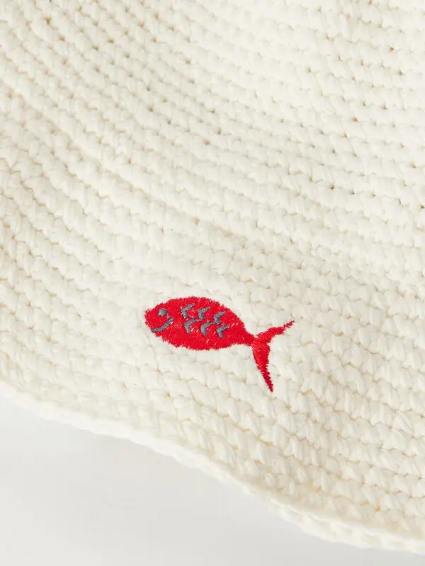 Staud Meyers Crocheted Logo-embroidered Cotton Hat