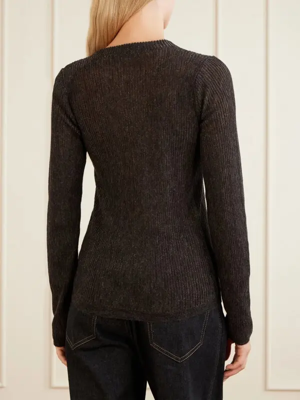 Brunello Cucinelli Metallic Silk, Alpaca, And Wool-blend Sweater