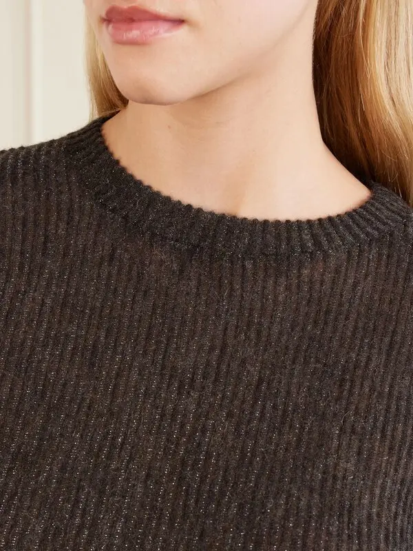 Brunello Cucinelli Metallic Silk, Alpaca, And Wool-blend Sweater
