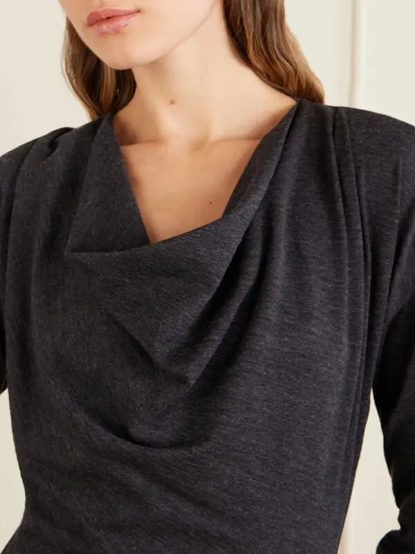 Brunello Cucinelli Draped Wool-blend Jersey Dress