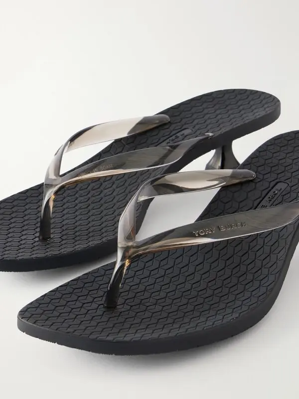 Tory Burch Sculptural Pvc Thong Sandals - Black