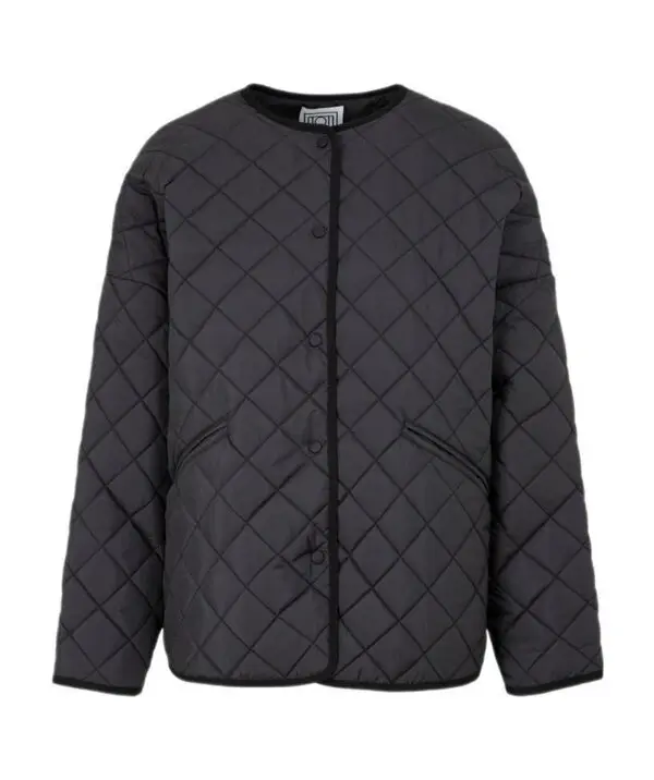 TOTEME Quilted Collarless Long-sleeve Jacket - Black