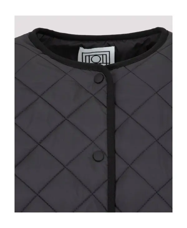 TOTEME Quilted Collarless Long-sleeve Jacket
