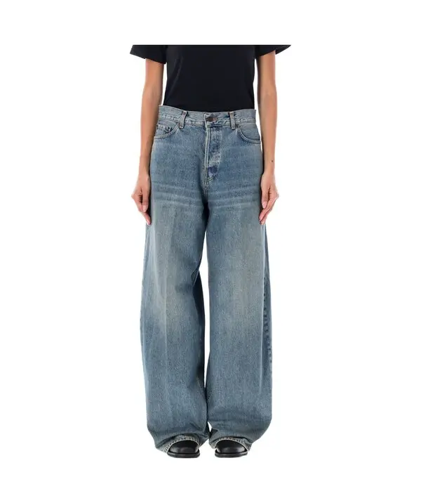 HAIKURE Bethany Logo Patch Wide-leg Jeans