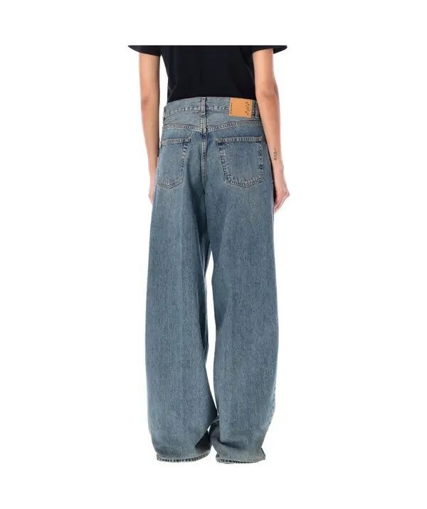 HAIKURE Bethany Logo Patch Wide-leg Jeans