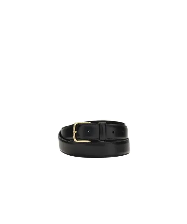 THE ROW Solid Color Leather Belt - Black