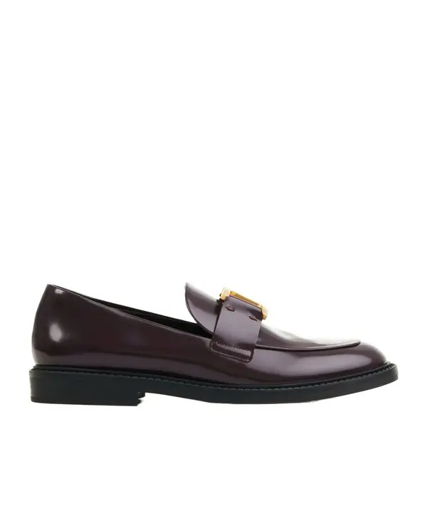 Chloé Marcie Slip-on Loafers - Deep Ruby Red Color