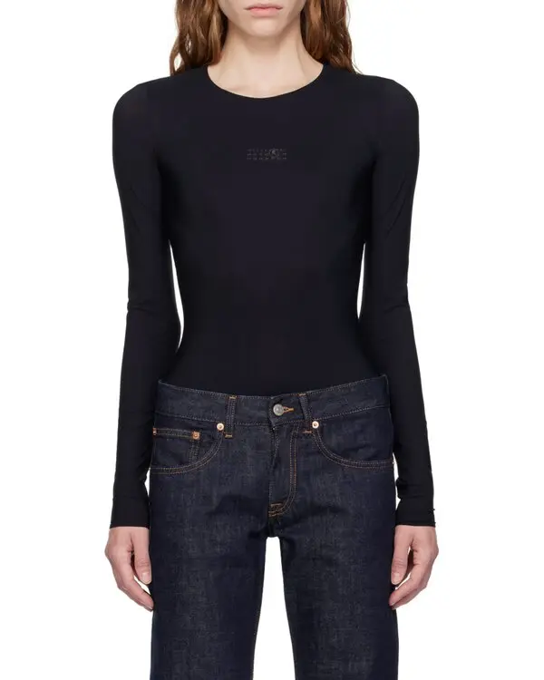 MAISON MARGIELA Logo Printed Crewneck Bodysuit