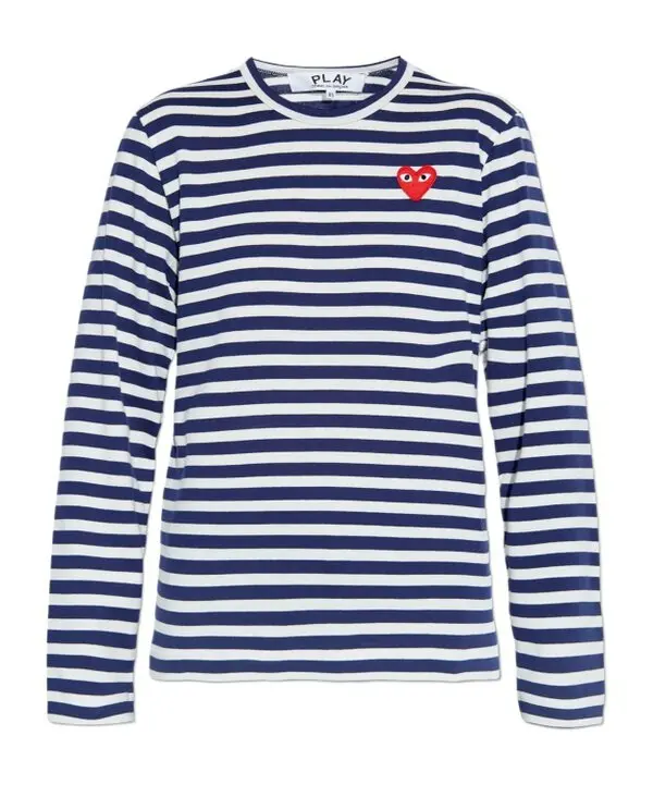 Play Comme Des Garcon Striped T-shirt - Blue
