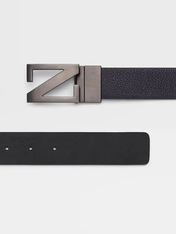 Zegna Logo Plaque Reversible Belt