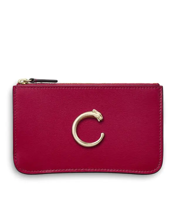 Cartier Leather Panthère De Zipped Card Holder - Red