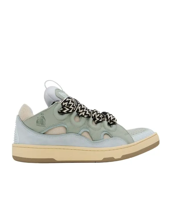 LANVIN Leather Curb Sneakers - Blue