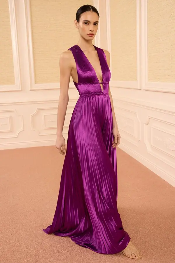 Ulla Johnson Lena Satin Gown - Amaranth
