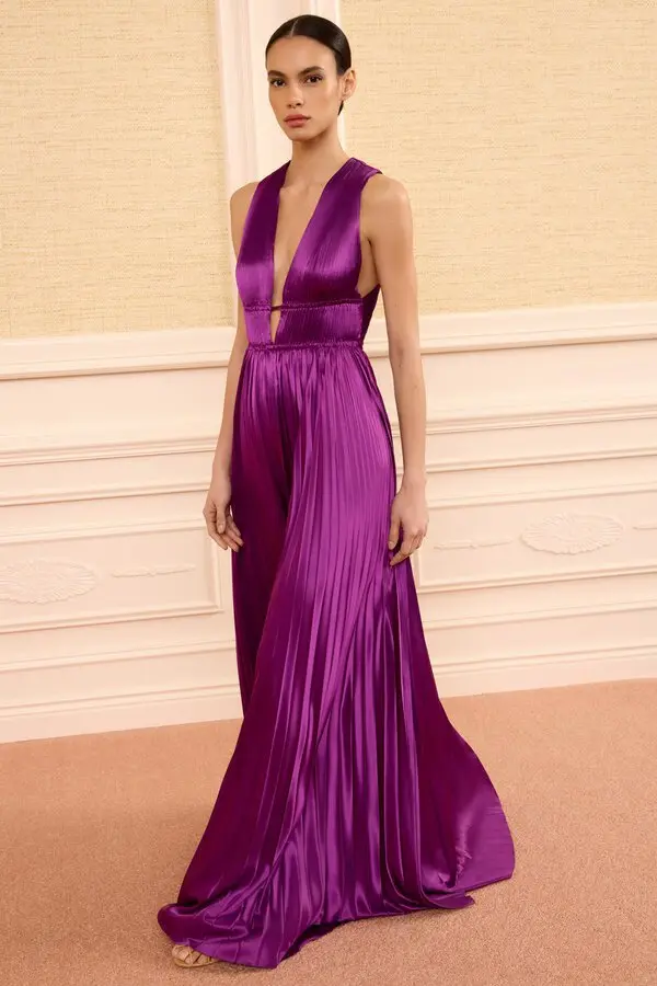 Ulla Johnson Lena Satin Gown - Amaranth