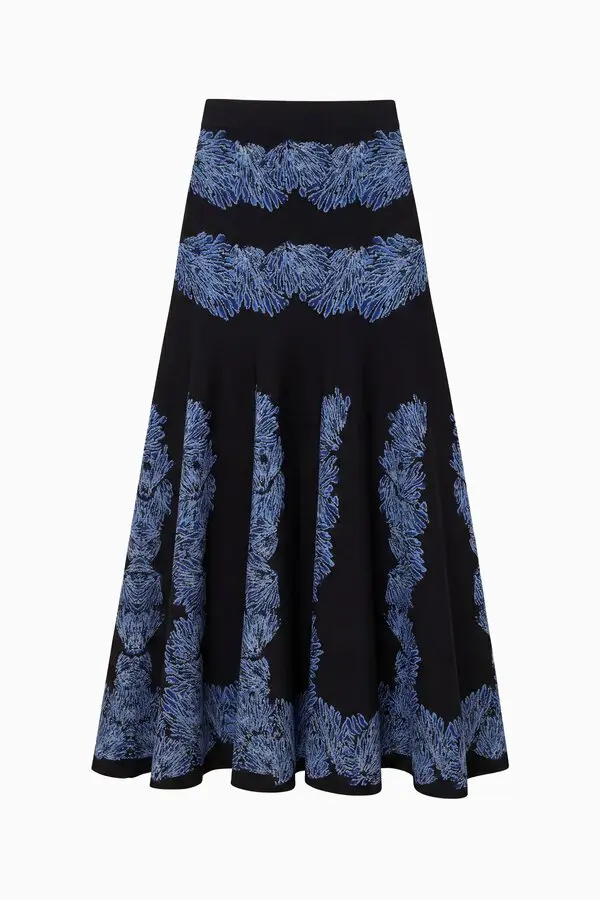 Ulla Johnson Alessia Knit Jacquard Skirt - Lapis