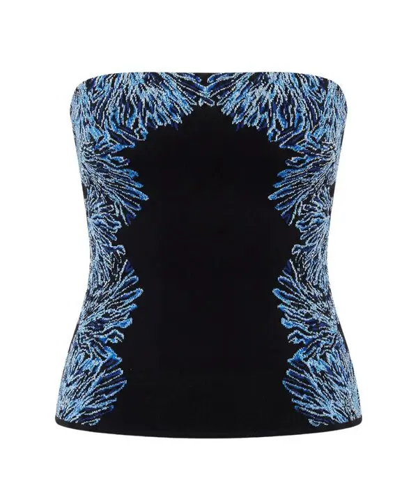 Ulla Johnson Strapless Knit Jacquard Top - Lapis