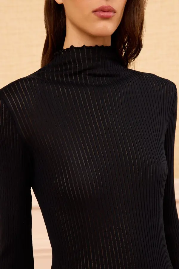 Ulla Johnson Evie Turtleneck Top - Noir