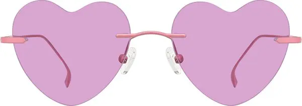 Zenni Heart Rimless Eyeglasses With Stainless Steel Frame - Pink