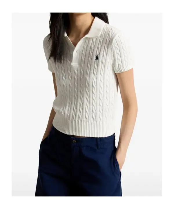 Polo Ralph Lauren Cable Knit Short Sleeve Polo Shirt