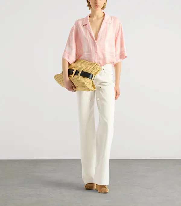 Balmain Cropped Satin Foulard Shirt