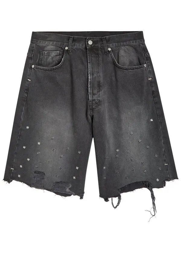 ASKYURSELF Embellished Denim Shorts