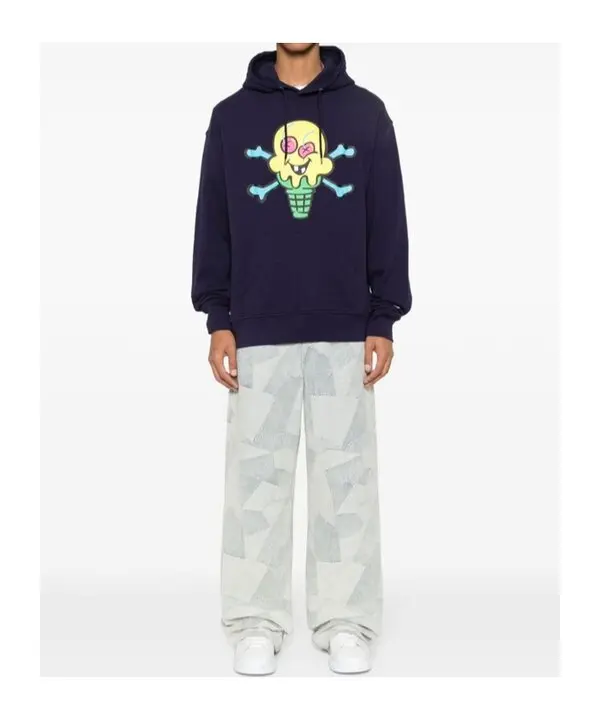 ICECREAM Long-sleeved Hooded Sweatshirt With Graphic Print