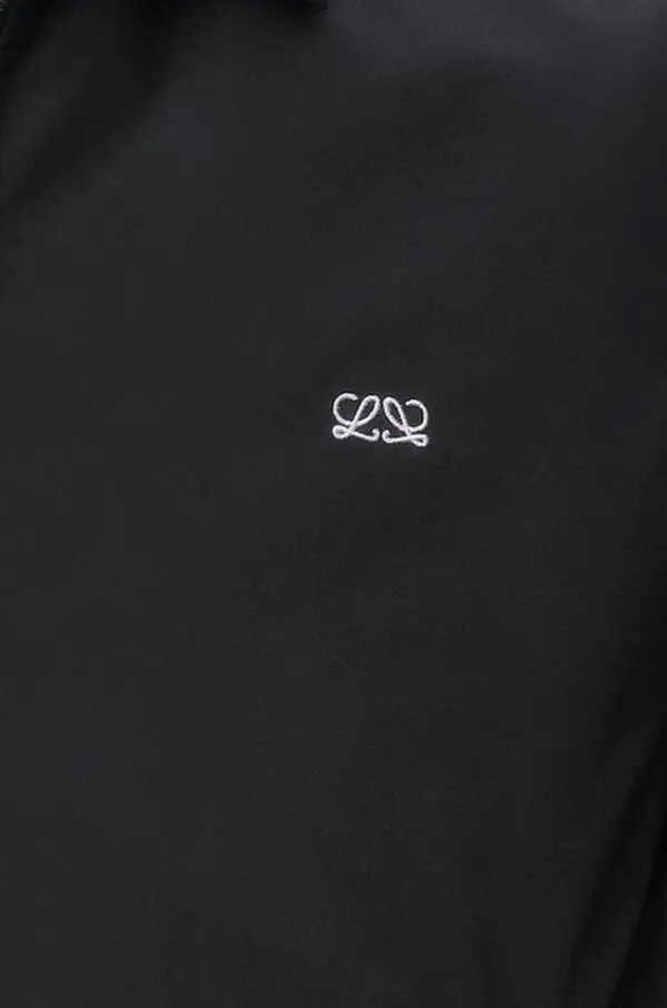 Loewe Logo Embroidered Zip-up Jacket - Black