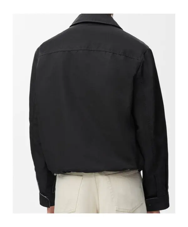 Loewe Logo Embroidered Zip-up Jacket - Black