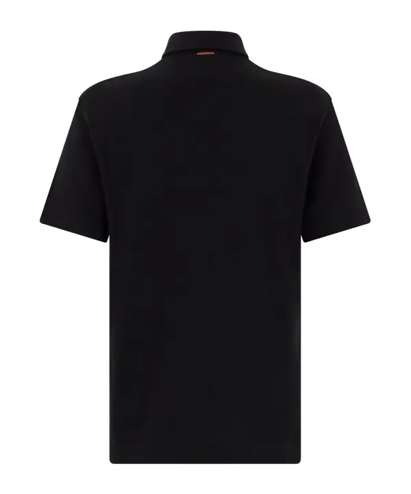 Zegna Chest-pocket Short-sleeve Polo Shirt - Black