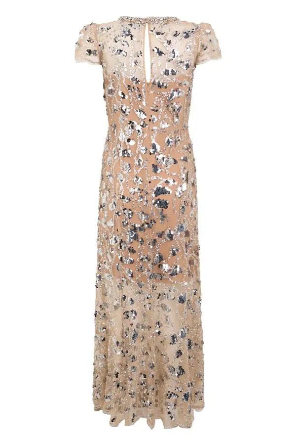 SELF-PORTRAIT Sequin Embellished Maxi Dress