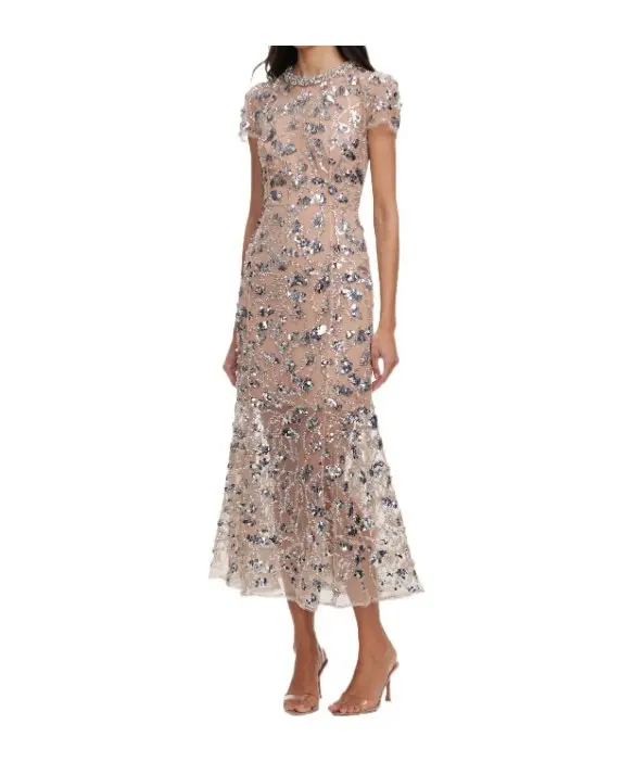 SELF-PORTRAIT Sequin Embellished Maxi Dress