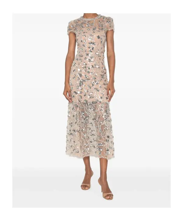 SELF-PORTRAIT Sequin Embellished Maxi Dress