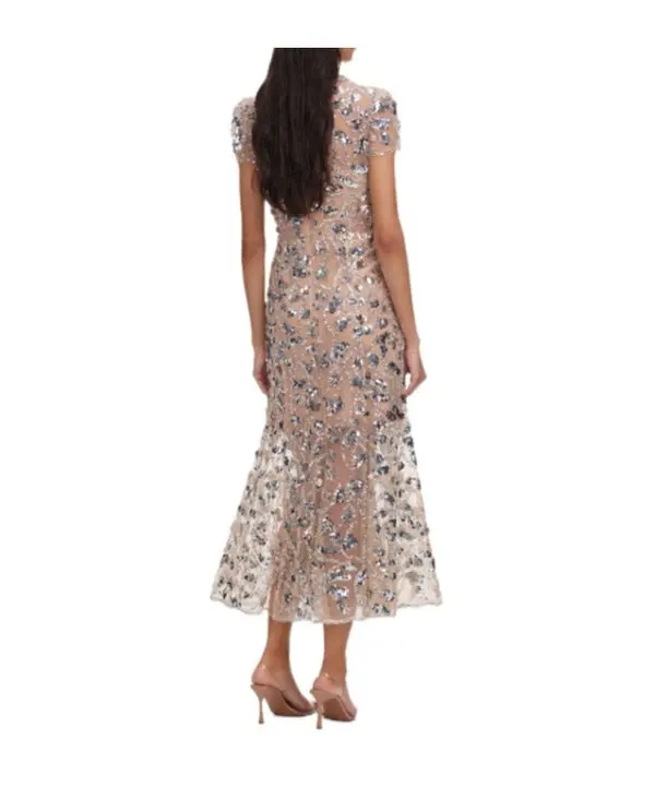 SELF-PORTRAIT Sequin Embellished Maxi Dress