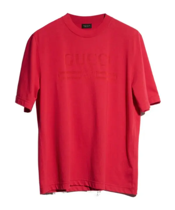Gucci Cotton Jersey T-shirt With Devoré Detail - Red